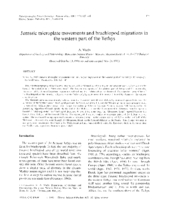 (PDF) Jurassic microplate movements and brachiopod migrations in the ...