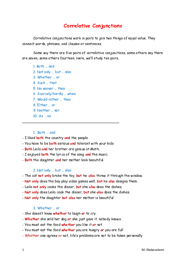 (PDF) Correlative Conjunctions