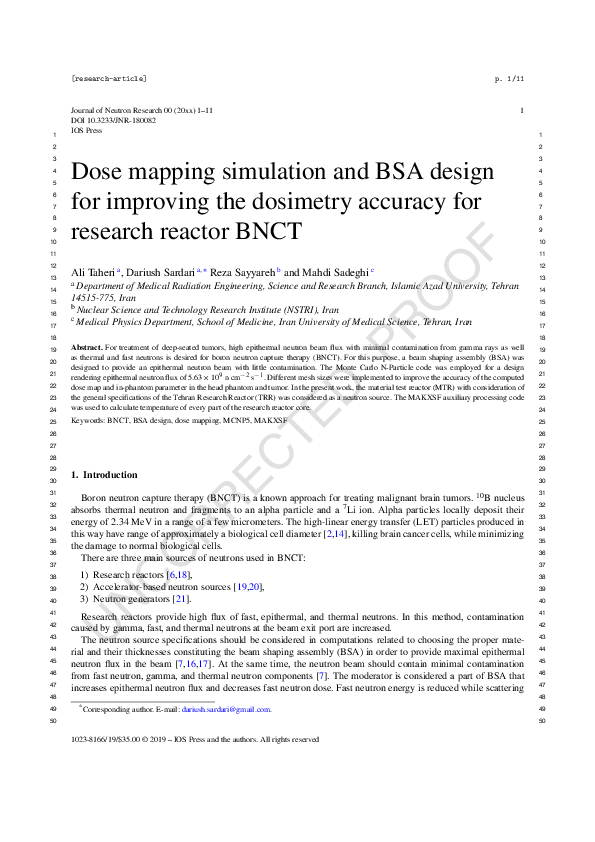 (PDF) Dose mapping simulation and BSA design for improving the ...