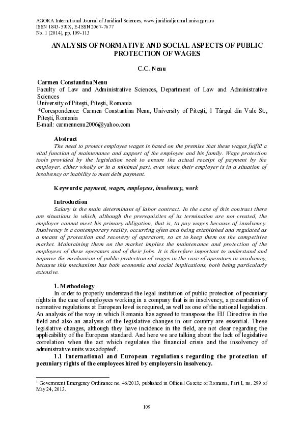 (PDF) Analysis of Normative and Social Aspects of Public Protection of ...