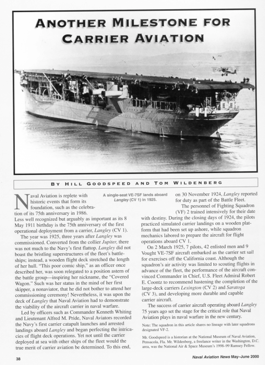 (PDF) Another Milestone for Carrier Aviation