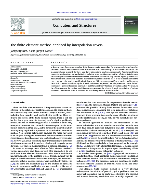 (PDF) The finite element method enriched by interpolation covers