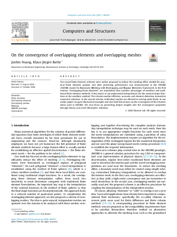 (PDF) On the convergence of overlapping elements and overlapping meshes
