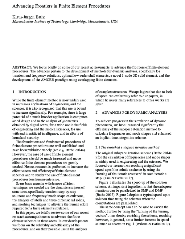(PDF) Advancing frontiers in finite element procedures (PDF) Advancing frontiers in finite element procedures