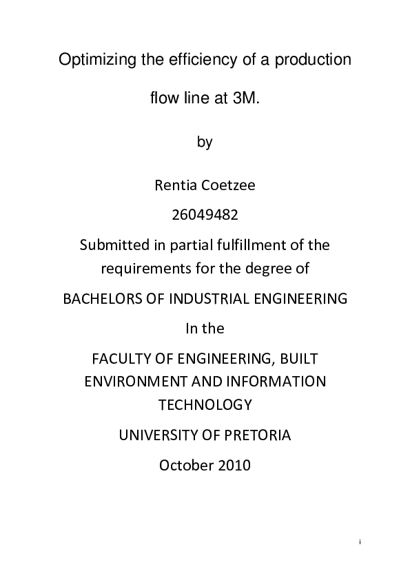 (PDF) Optimizing the efficiency of a production flow line at 3M
