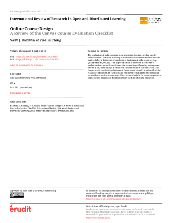 (PDF) Online Course Design