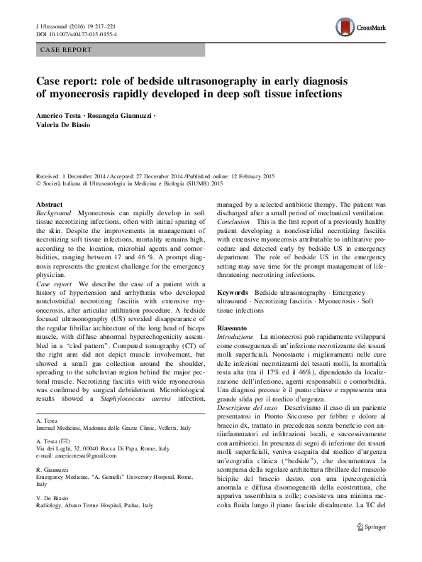 (PDF) Case report: role of bedside ultrasonography in early diagnosis ...