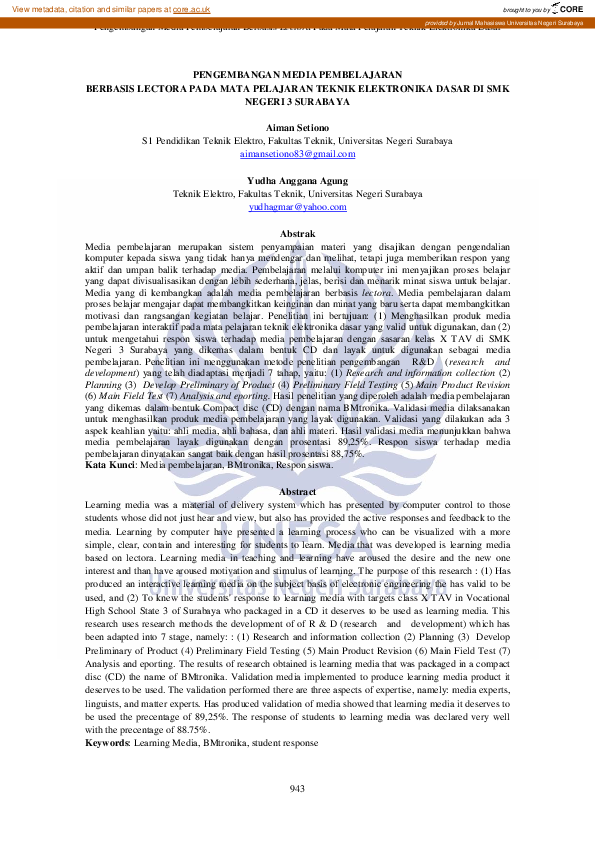 (PDF) Pengembangan Media Pembelajaran Berbasis Lectora Pada Mata Pelajaran Teknik Elektronika ...