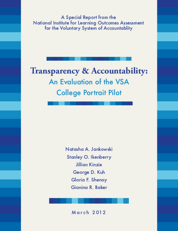 (PDF) Transparency & Accountability: An Evaluation of the VSA College ...