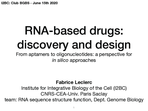 (PDF) RNA-based drugs: discovery and design, From aptamers to ...
