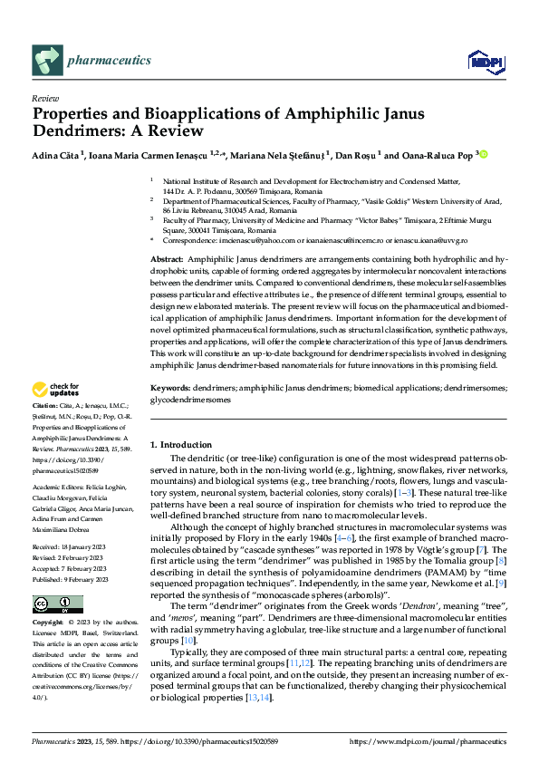 (PDF) Properties and Bioapplications of Amphiphilic Janus Dendrimers: A Review
