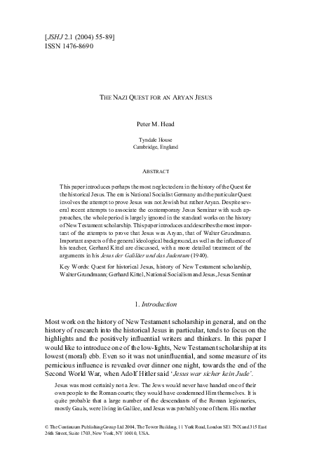 (PDF) THE NAZI QUEST FOR AN ARYAN JESUS