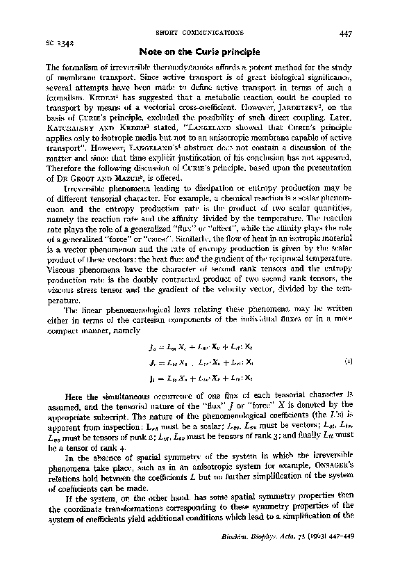 (PDF) Note on the Curie principle