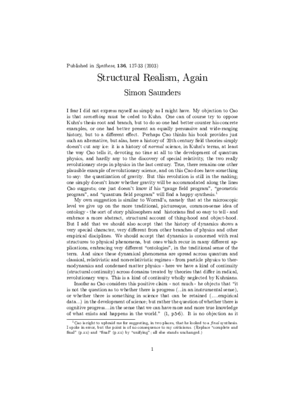 (PDF) Structural Realism, again