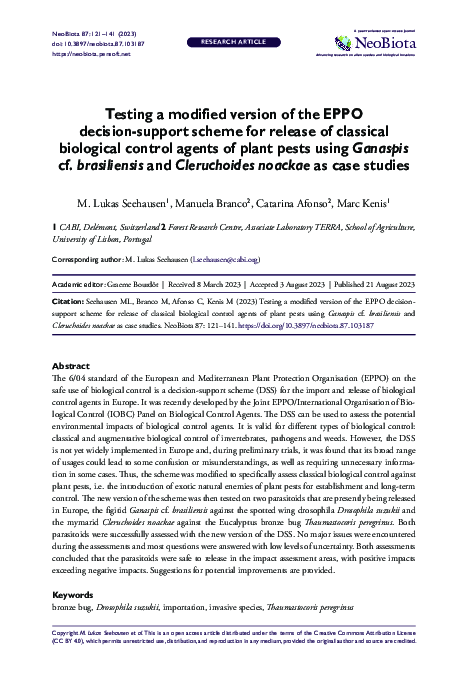 (PDF) Testing a modified version of the EPPO decision-support scheme ...