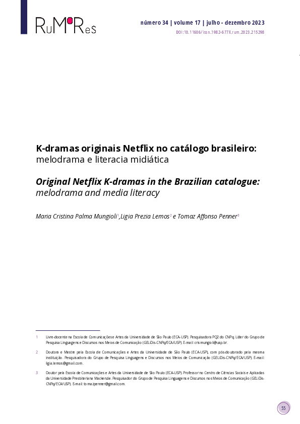 (PDF) K-dramas originais Netflix no catálogo brasileiro: melodrama e literacia midiática ...