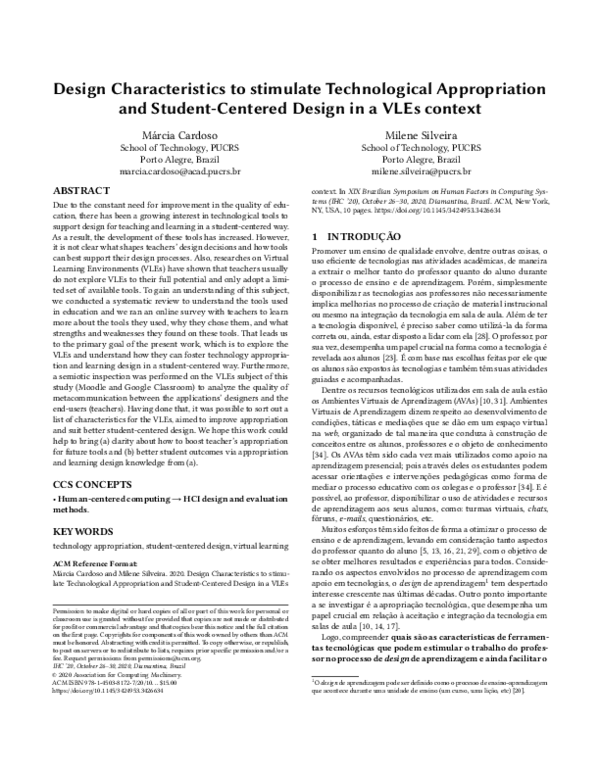 (PDF) Design characteristics to stimulate technological appropriation ...