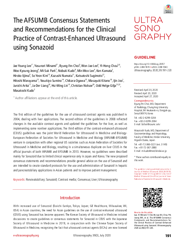 (PDF) The AFSUMB Consensus Statements and Recommendations for the ...