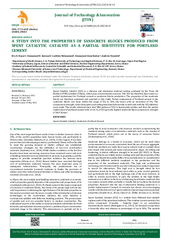 (PDF) A Study Into the Properties of Sandcrete Blocks Produced from ...