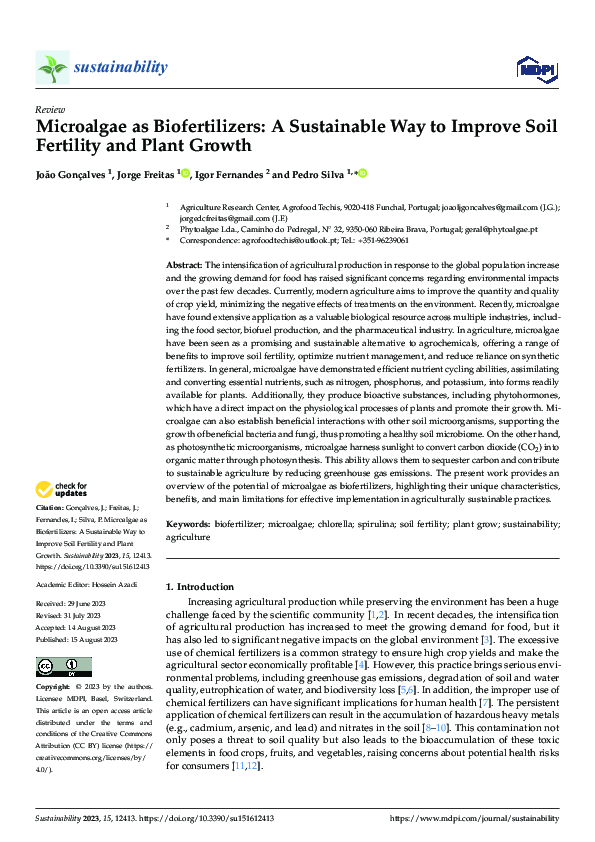 (PDF) Microalgae as Biofertilizers: A Sustainable Way to Improve Soil ...