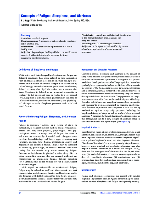 (PDF) Concepts of Fatigue, Sleepiness, and Alertness☆