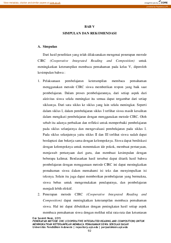 (PDF) Penerapan Metode Circ (Cooperative Integrated Reading and Composition) Untuk Meningkatkan ...