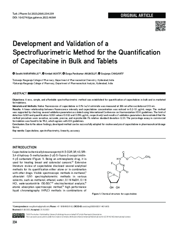 Pdf Development And Validation Of A Spectrofluorimetric Method For