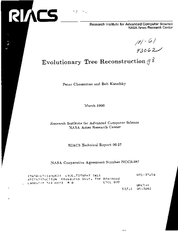 (PDF) Evolutionary tree reconstruction