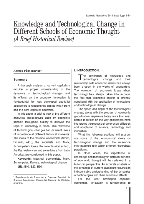 (PDF) Knowledge and Technological Change in Different Schools of ...