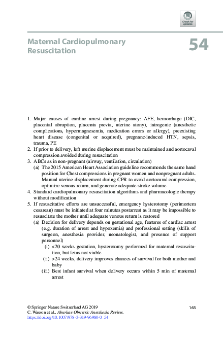 (PDF) Maternal Cardiopulmonary Resuscitation