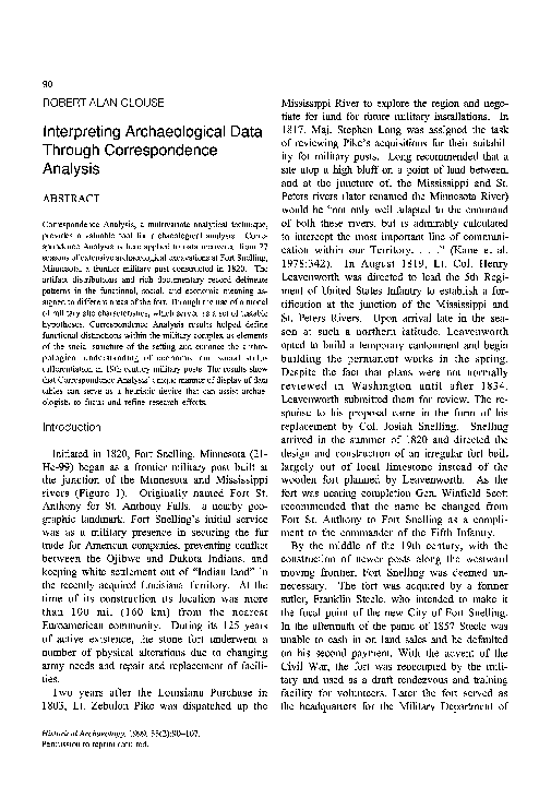 (PDF) Interpreting archaeological data through correspondence analysis