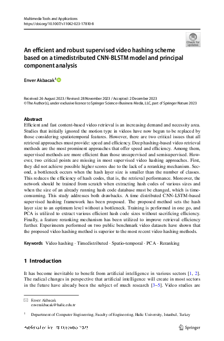 Pdf An Efficient And Robust Supervised Video Hashing Scheme Based On