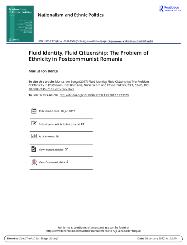 (PDF) Fluid Identity, Fluid Citizenship: The Problem of Ethnicity in ...