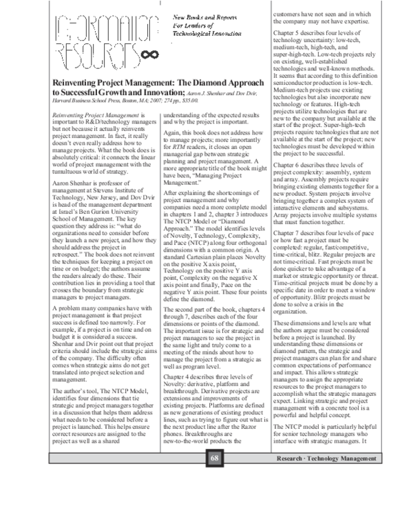 (PDF) Reinventing project management : the diamond approach to ...