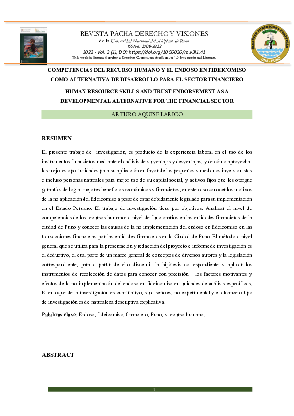 (PDF) Competencias Del Recurso Humano y El Endoso en Fideicomiso Como Alternativa De Desarrollo ...