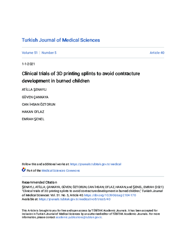 (PDF) Clinical trials of 3d printing splints to avoid contracture ...