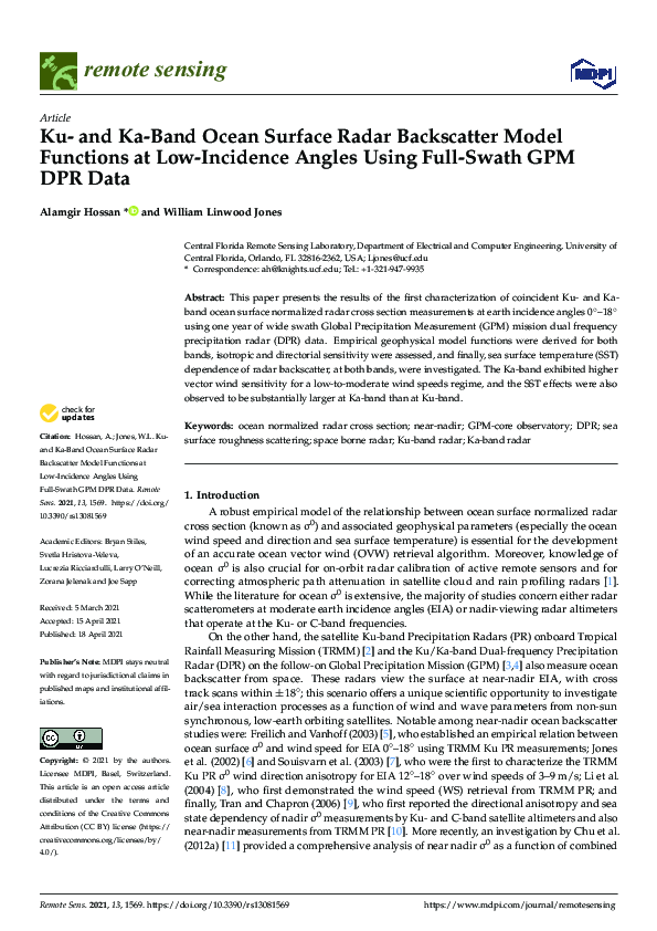 (PDF) Ku- and Ka-Band Ocean Surface Radar Backscatter Model Functions ...