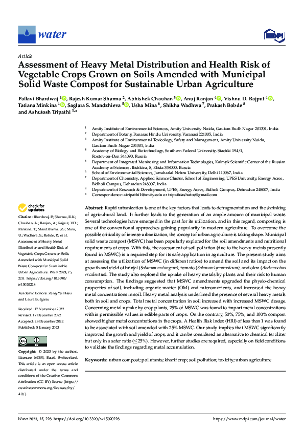 (PDF) Assessment of Heavy Metal Distribution and Health Risk of ...