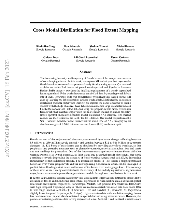 (PDF) Cross Modal Distillation for Flood Extent Mapping