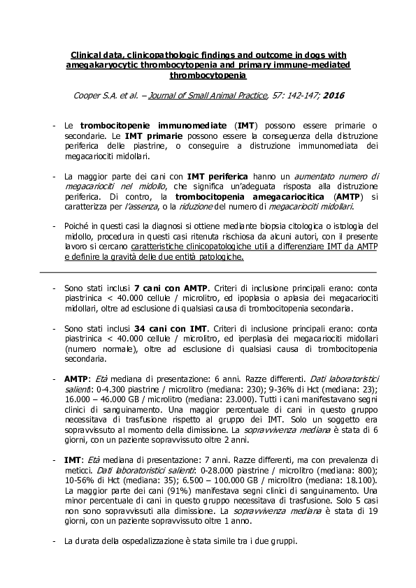 (PDF) Clinical data, clinicopathologic findings and outcome in dogs ...