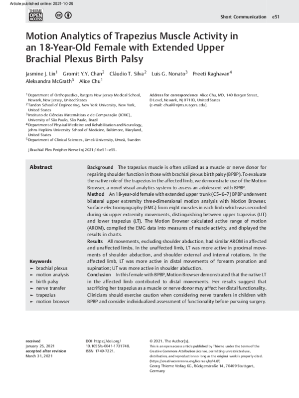 (PDF) Motion Analytics of Trapezius Muscle Activity in an 18-Year-Old ...