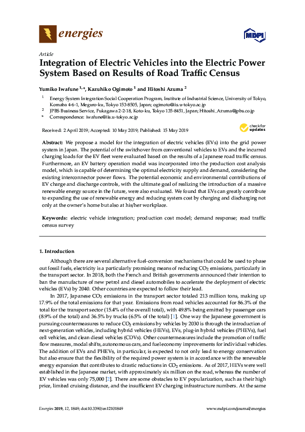 (PDF) Integration of electric vehicles into the electricity grid for ...