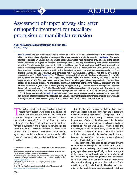 (PDF) Assessment of upper airway size after orthopedic treatment for ...