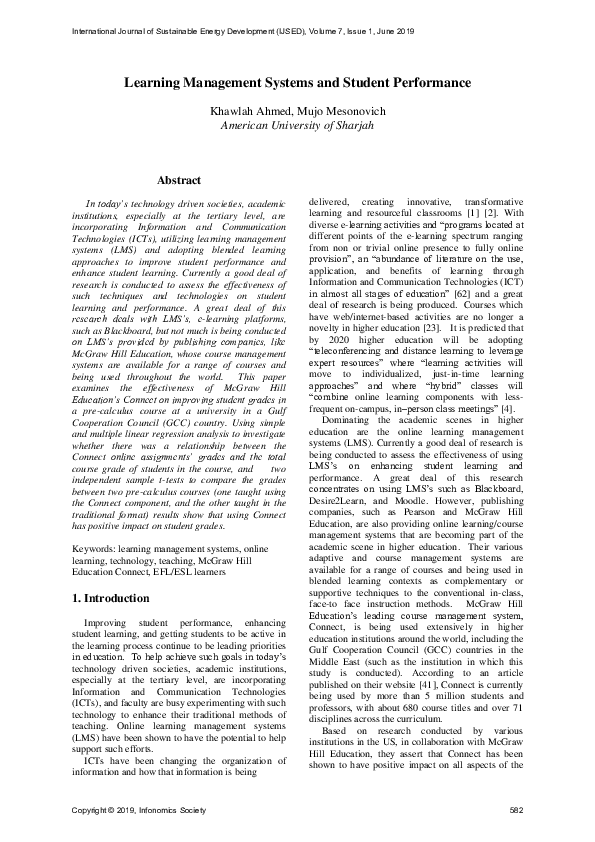 (PDF) Learning Management Systems and Student Performance