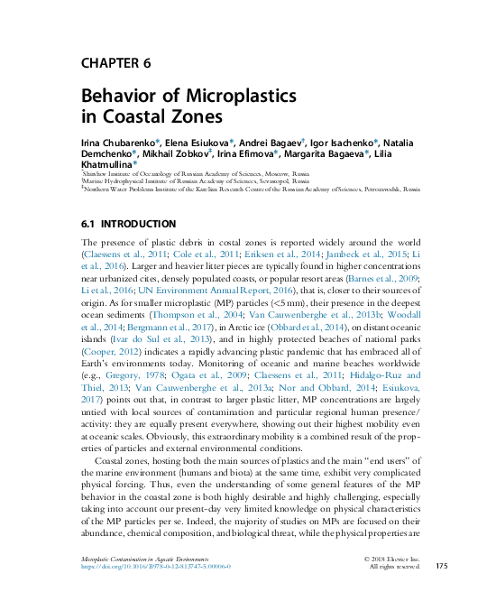 (PDF) Microplastic contamination in the aquatic environments: validation and reproducibility of ...