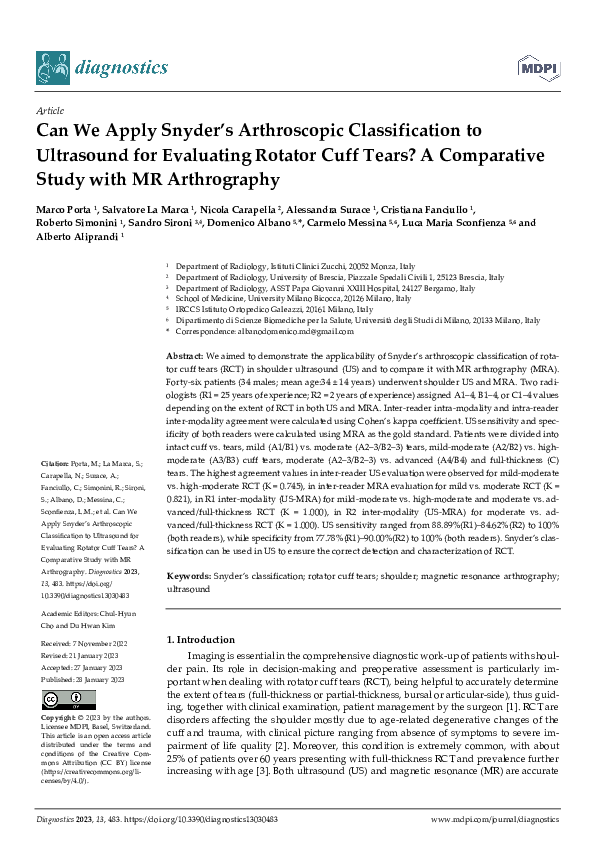 (PDF) Can We Apply Snyder’s Arthroscopic Classification to Ultrasound ...