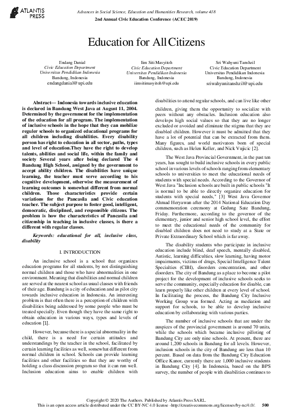 (PDF) Education for All Citizens