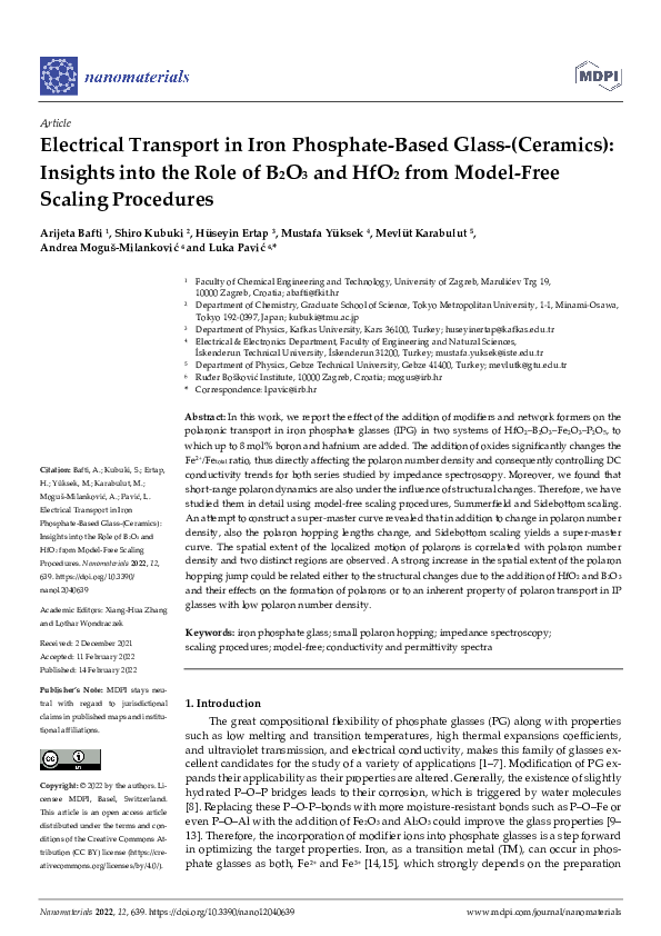 (PDF) Electrical Transport in Iron Phosphate-Based Glass-(Ceramics ...