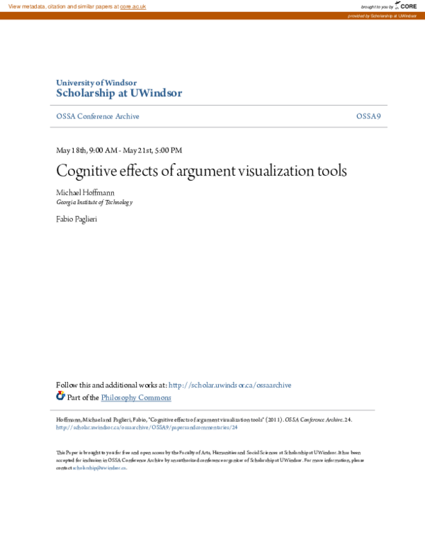 (PDF) Cognitive effects of argument visualization tools