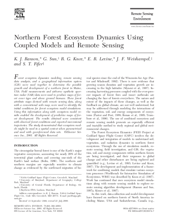 (PDF) Northern Forest Ecosystem Dynamics Using Coupled Models and ...